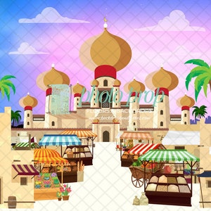 Aladdin Arabian Market Photography Backdrop - Nights, Carpet, Genie ...