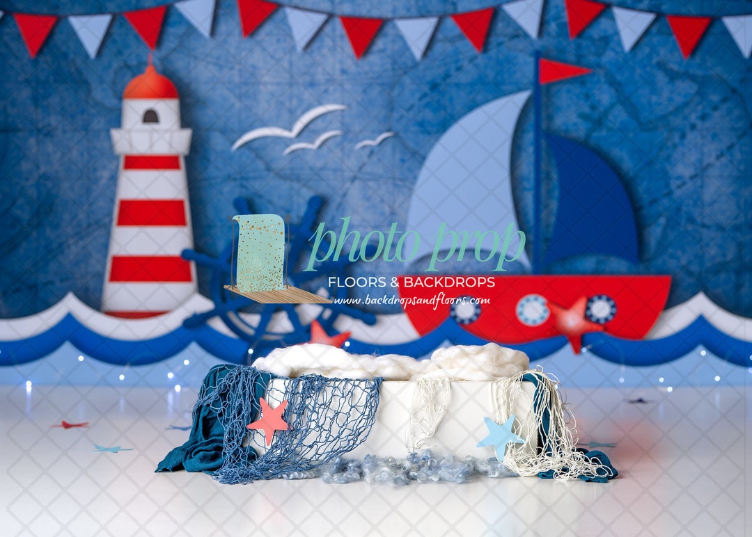 Sailing Digital Photography Backdrop, Sailboat Nautical Newborn ...