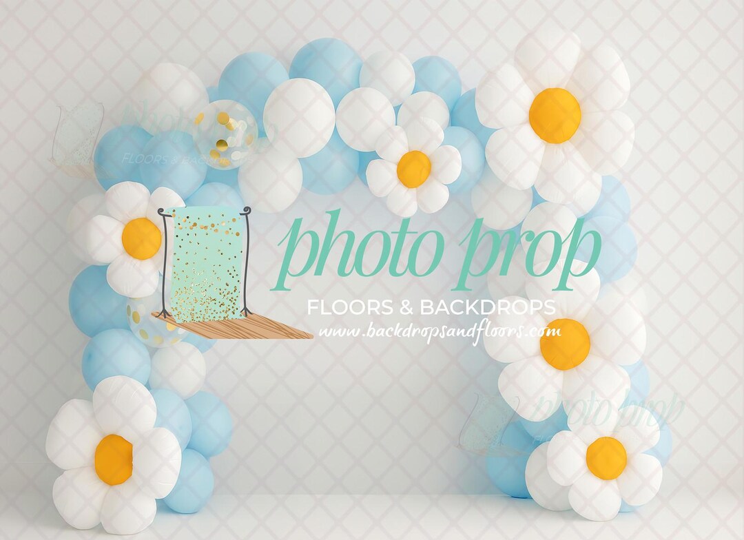 Daisies and Arches Photography Backdrop - Daisy, Panels, Balloon ...