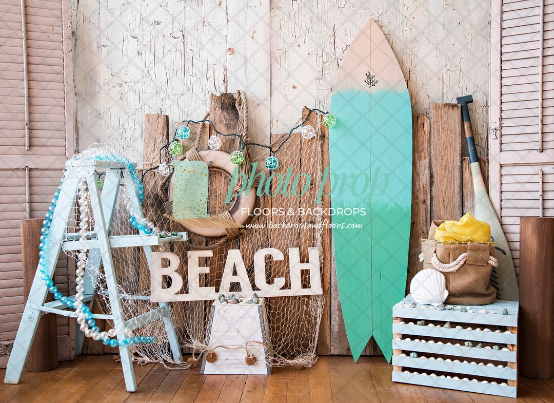 Surfing Photography Backdrop Surf Board Dock Beach - Etsy
