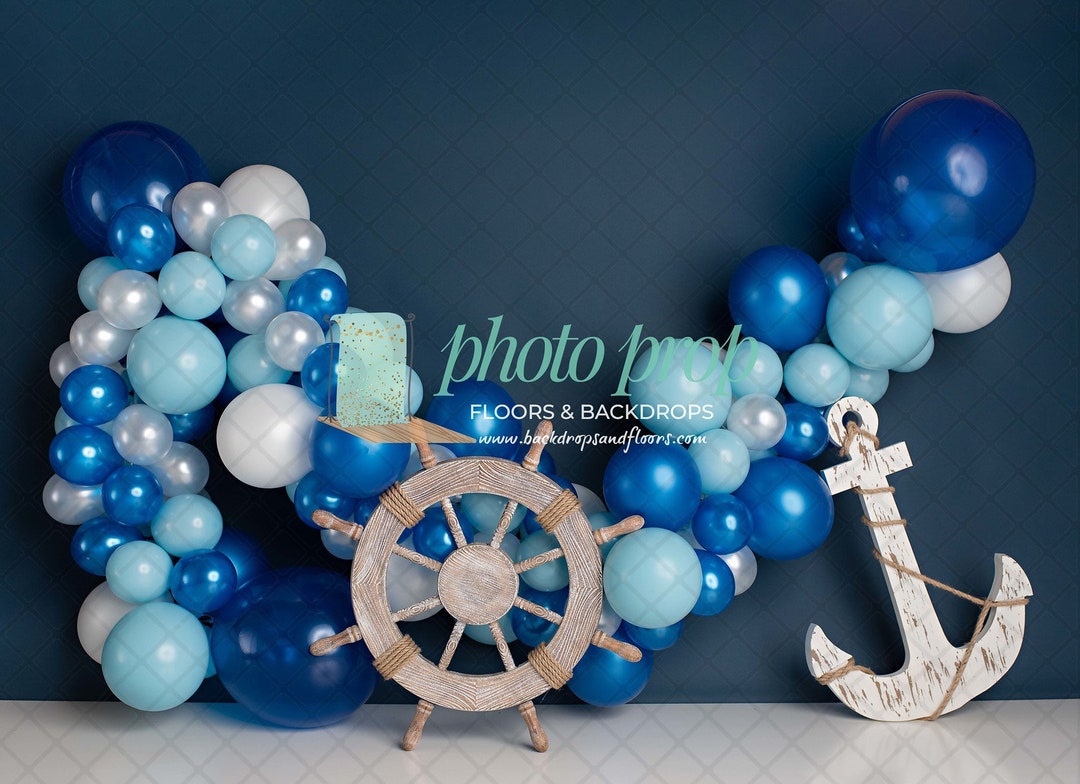 Nautical Photography Backdrop - Balloon Garland, Arch, Sailing, Beach ...