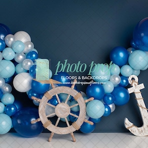 Nautical Photography Backdrop - Balloon Garland, Arch, Sailing, Beach ...