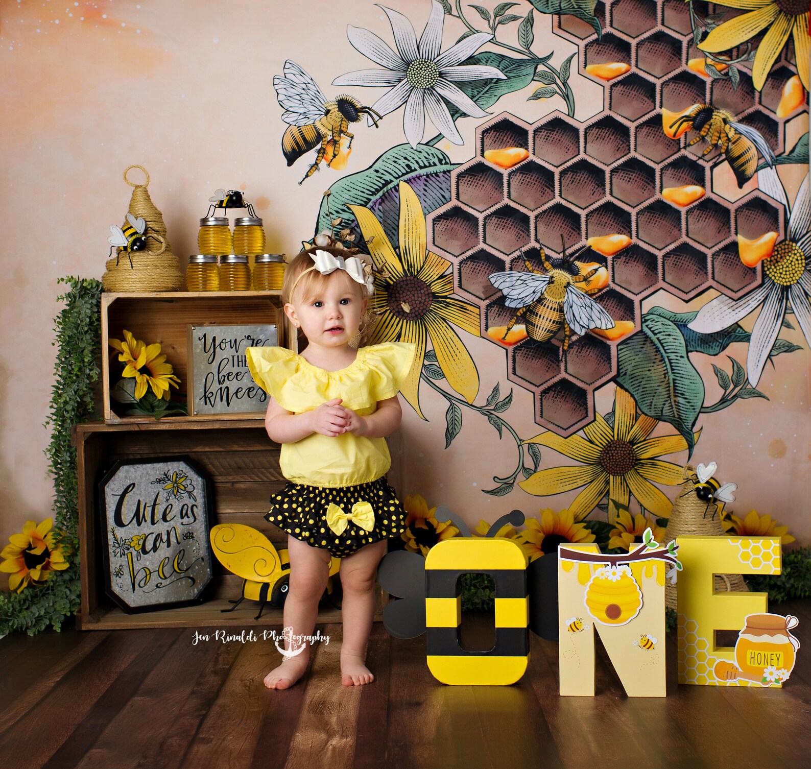 Honey Bees Honey Comb Photography Backdrop Sunflowers - Etsy