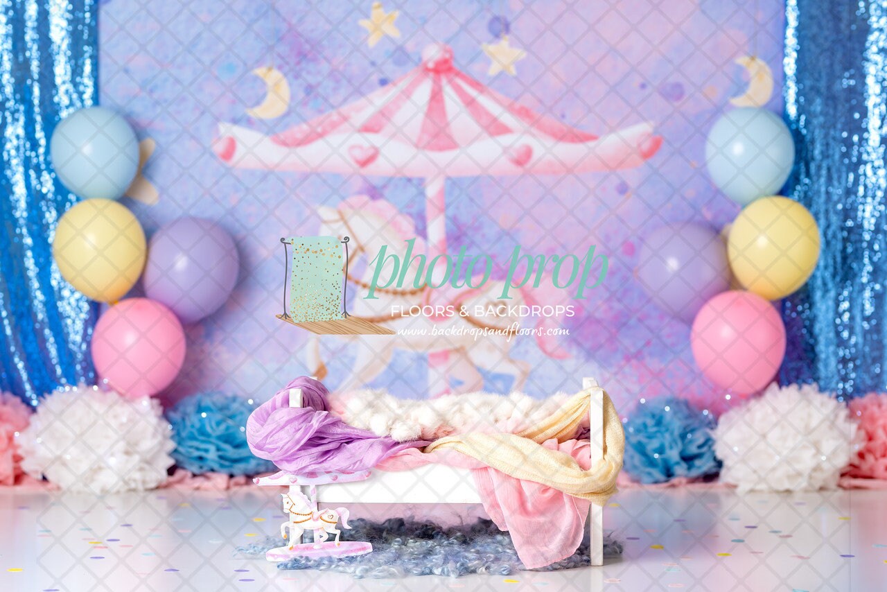 DIGITAL DOWNLOAD: Backdrop, Background, Newborn, Birthday, Carousel ...