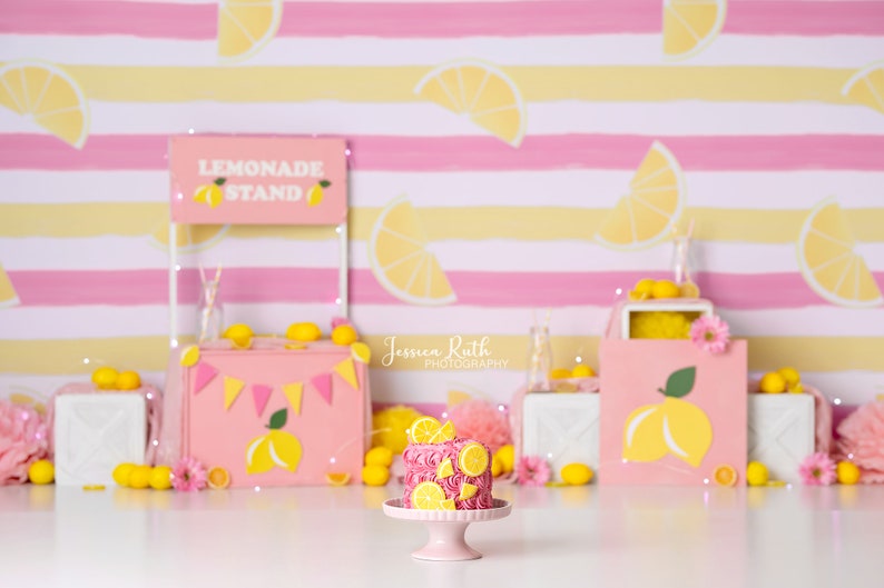 Lemonade Stand Photography Backdrop Summer Time Lemons Etsy