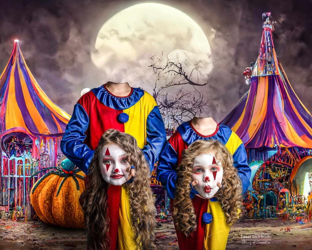 Spooky Circus Tents Photography Backdrop Halloween, Pumpkins, Haunted ...