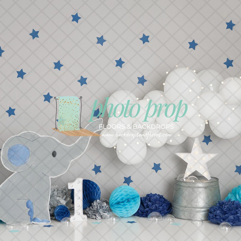 Blue Gray Elephant - Etsy