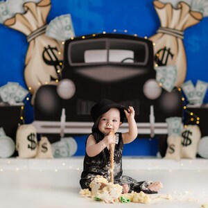 Gangster Boss Photography Backdrop - Getaway Car, Stacks Cash, Dollar ...