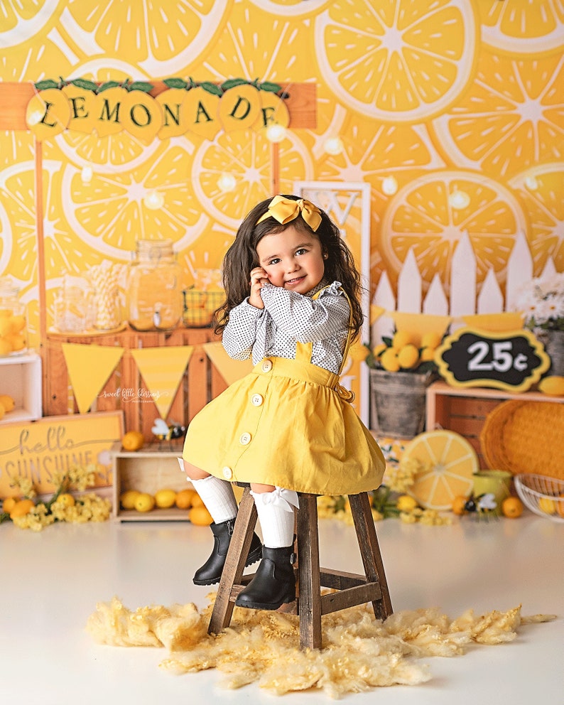 Lemonade Stand Photography Backdrop Summer Time Lemon Etsy