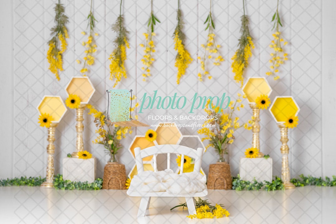 Honeycomb Bee DIGITAL Photography Backdrop - Flowers, Floral, Bee Hive ...