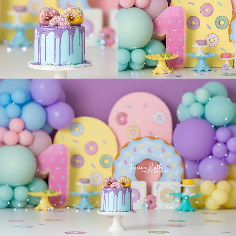 Donut Birthday Photography Backdrop - Donut Change, Birthday, Party ...