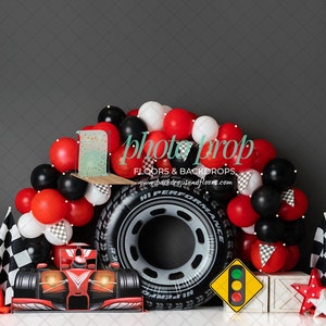 Race Car Driver Photography Backdrop - Tires, Track, Racing, Finish ...