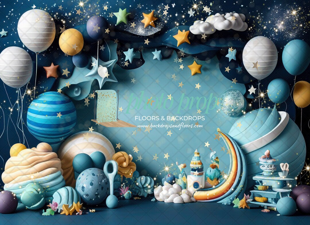 Surreal Outer Space Photography Backdrop - Rocket Ship, Outer Space ...