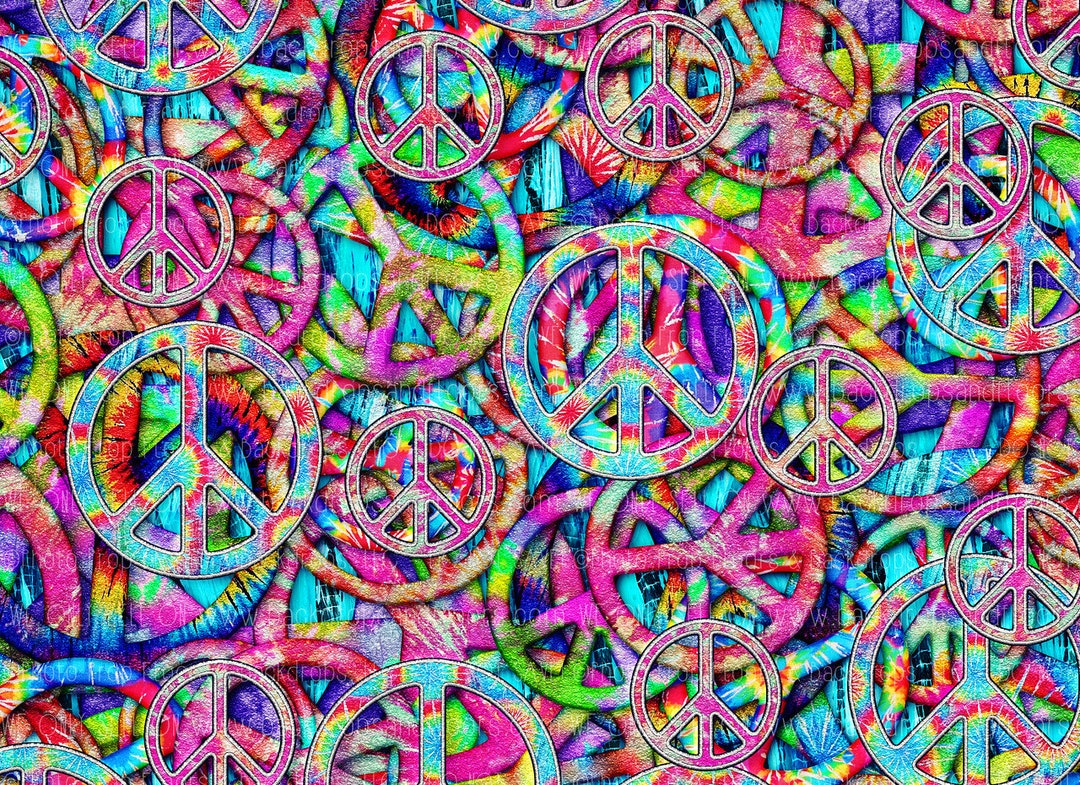 Peace Sign Photography Backdrop 1960s, 60s, 60's, Tie Dye, Woodstock ...