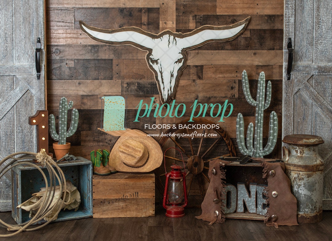 Western Photography Backdrop Country, Cowboy, Cowgirl, Rustic, Cactus ...