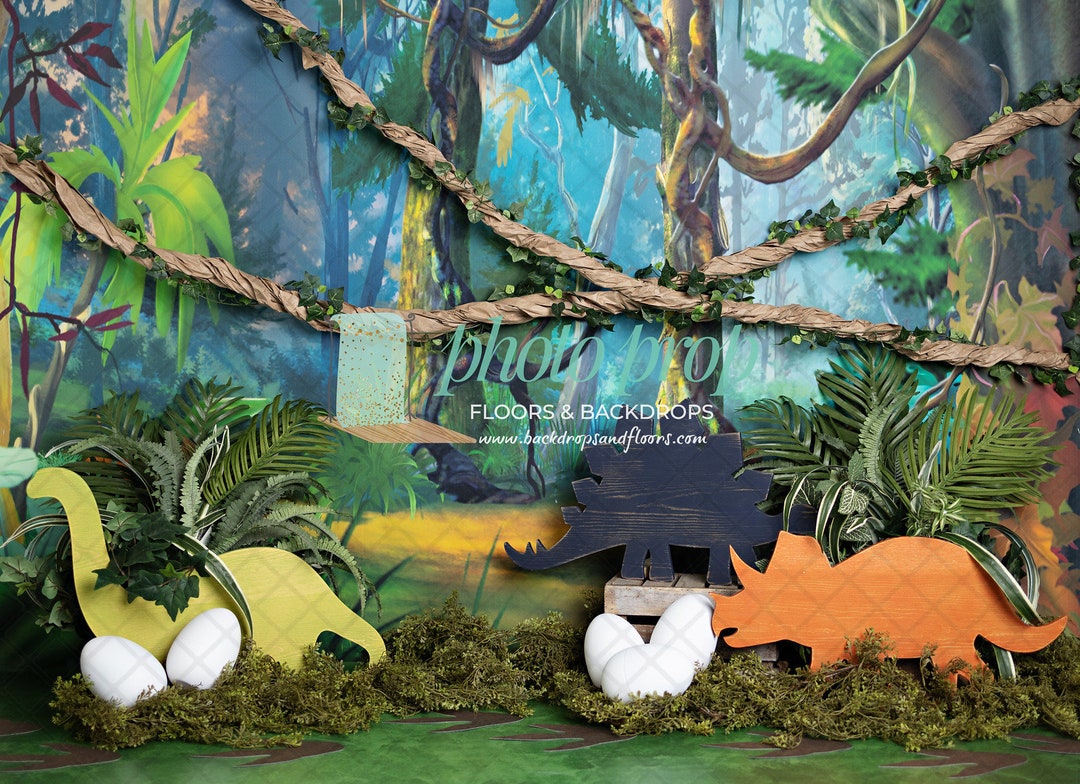 Dinosaur Photography Backdrop - Jungle, Jurassic Period, T Rex ...