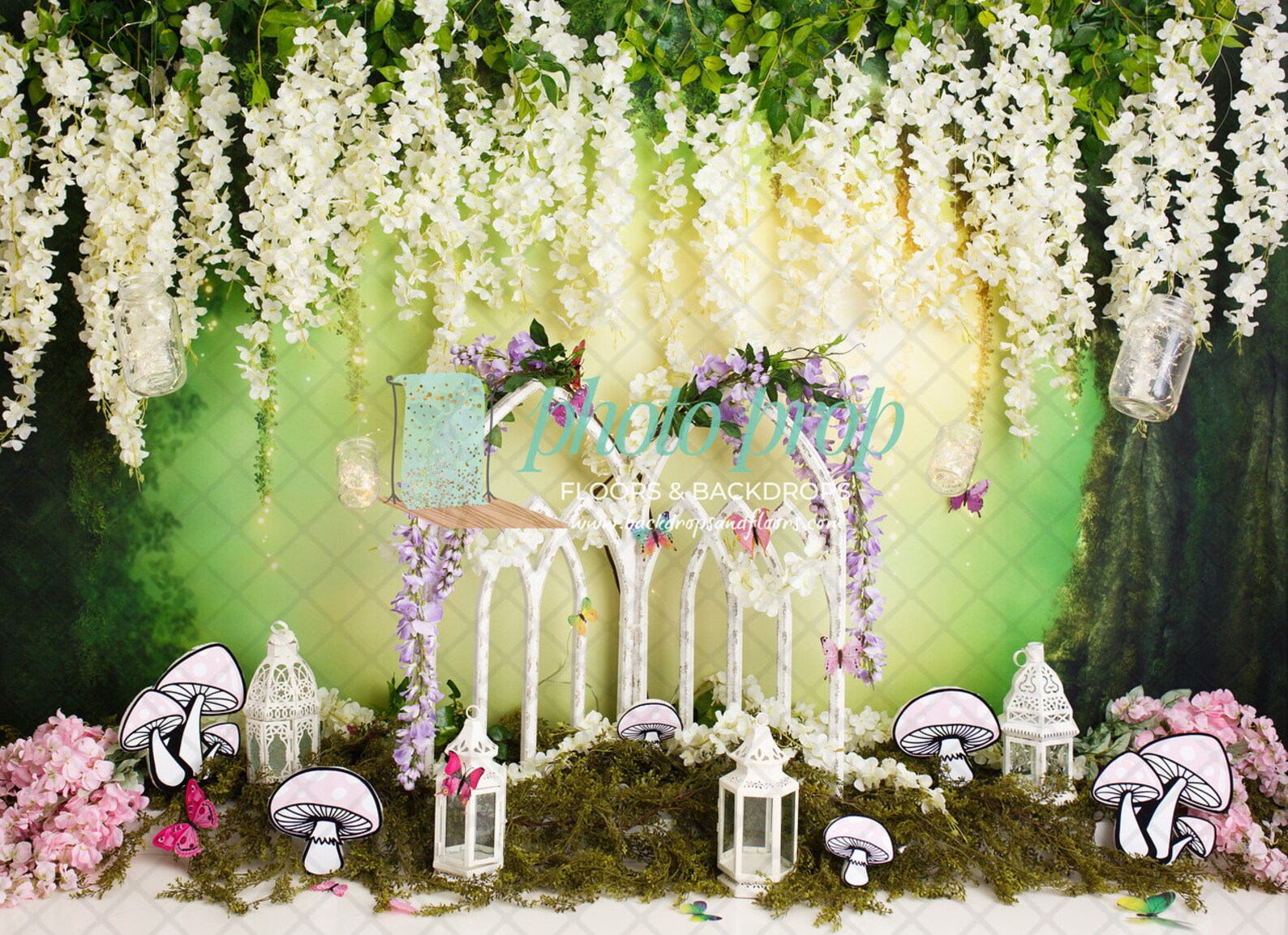Spring Fairy Garden Photography Backdrop - Fairytale, Butterfly ...