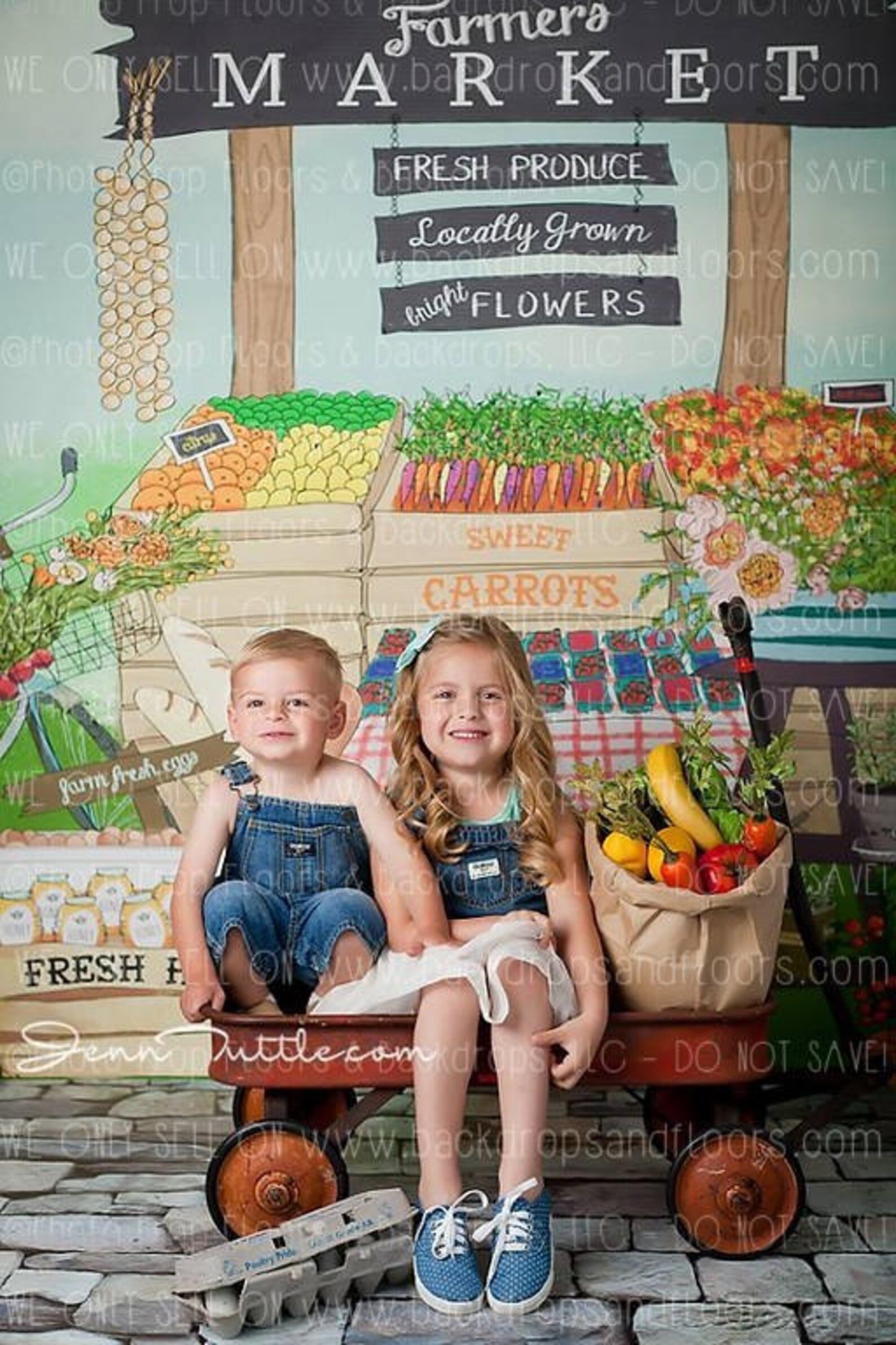 Farmers Market Photography Backdrop Fruit & Vegetable Stand | Etsy