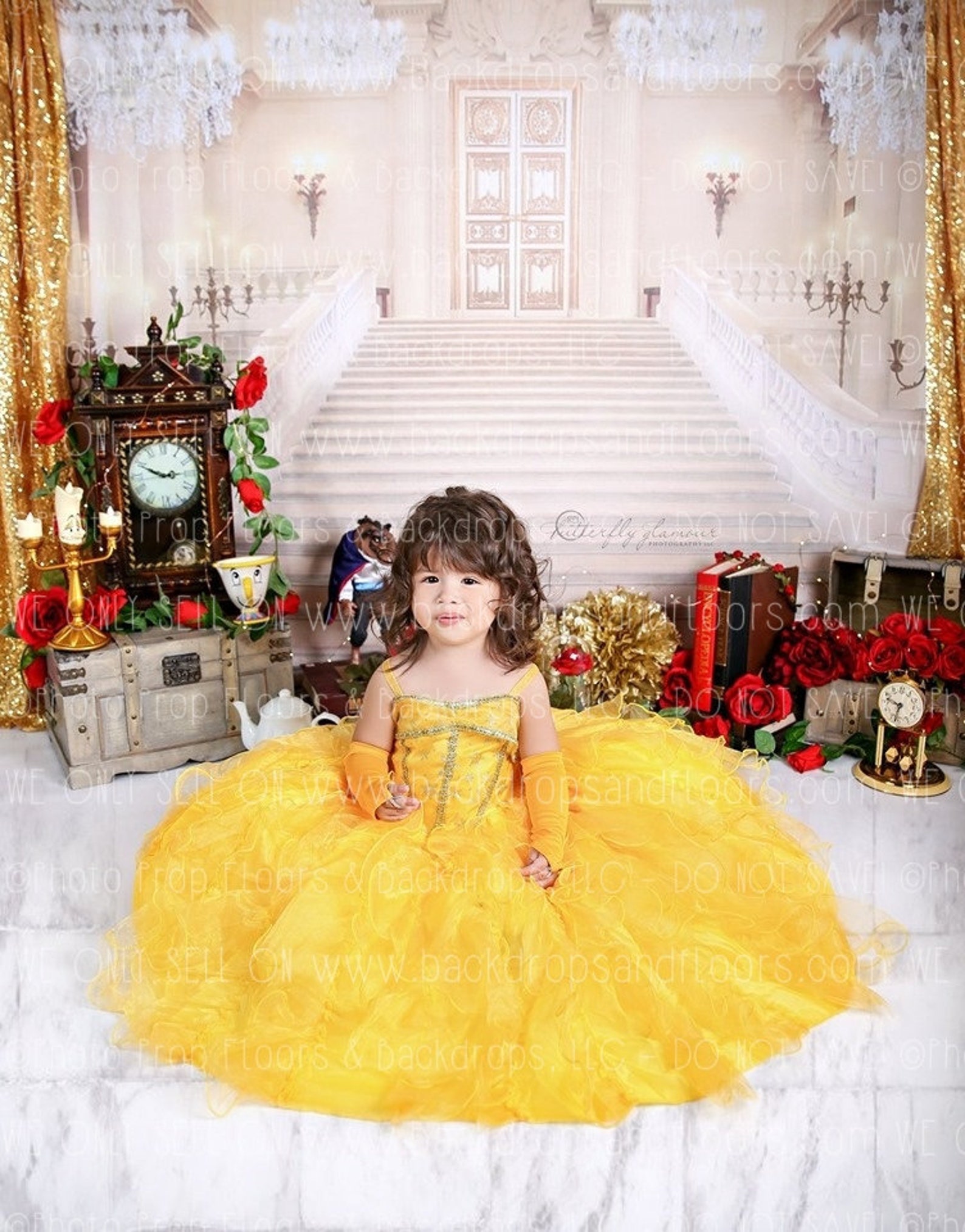 Castle Stairs Photography Backdrop Princess Pink Etsy