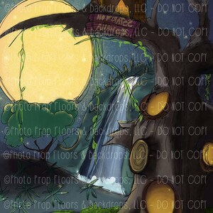 Peter Pan Photography Backdrop Captain Hook, Fly, Tree House, Neverland ...