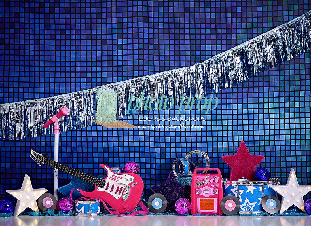 Rock and Roll Photography Backdrop - Musical, Music, Guitars, Drums ...