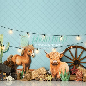 Cowboy Photography Backdrop - Western, Country, Highland Cow, Cowgirl ...