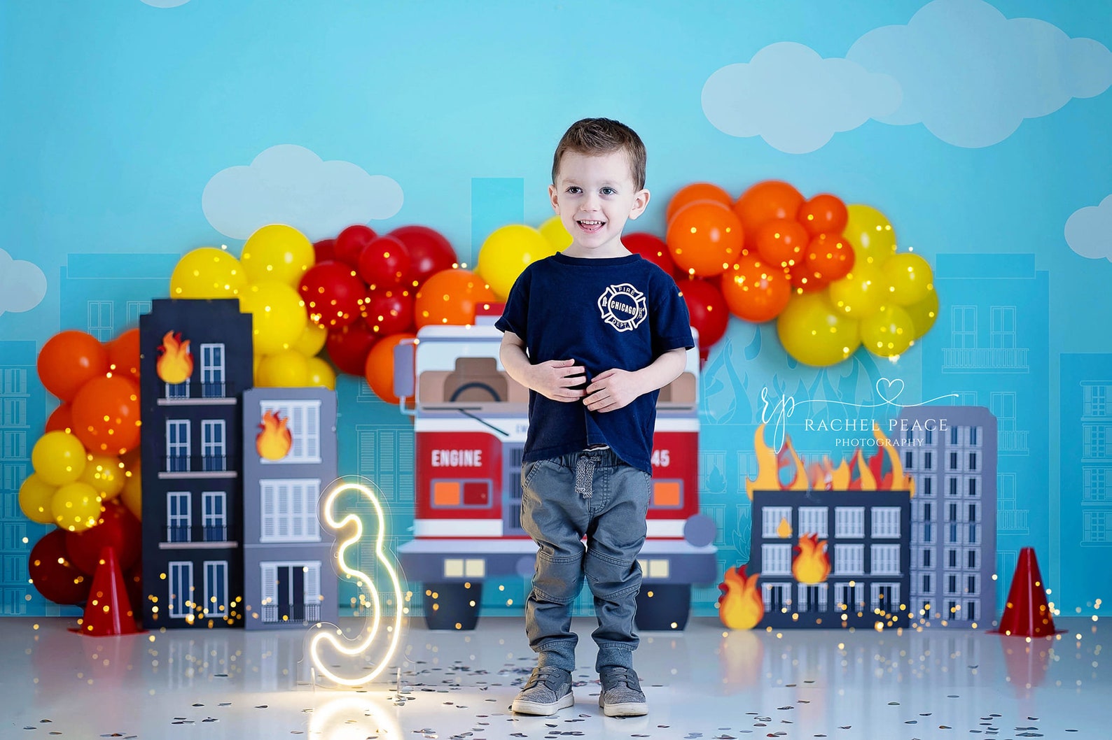 Fire Station Photography Backdrop Firefighter Fire Truck - Etsy