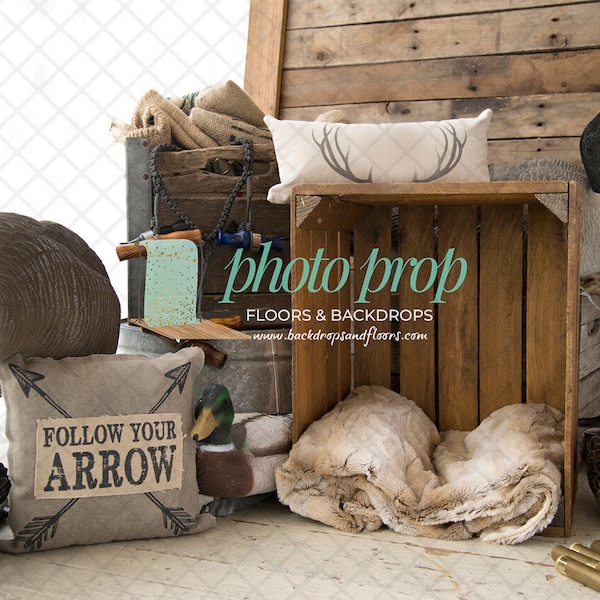 Hunting Newborn Digital Background - Etsy