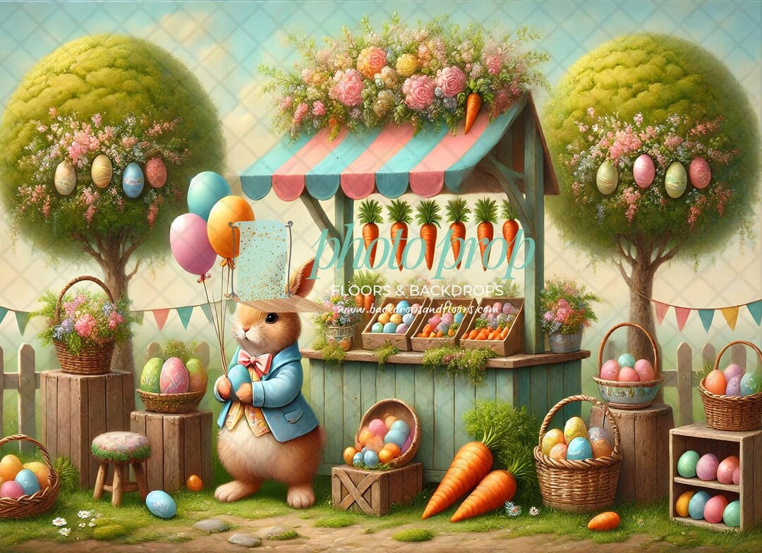Vintage Peter Rabbit Cart Photography Backdrop Fairy Tale, Nursery ...