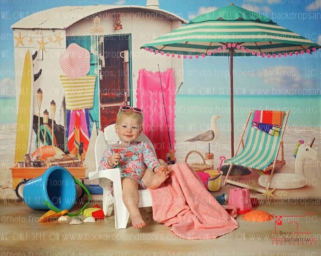Vintage Beach Cabana Photography Backdrop - Camper, RV, Retro, Summer ...
