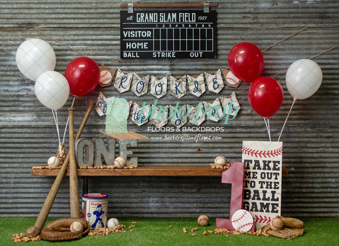 Vintage Baseball Photography Backdrop - Bat, Balls, Little Slugger ...