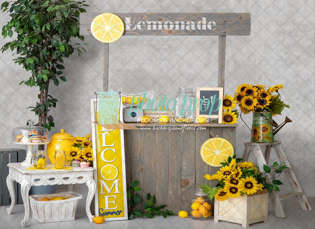 Lemonade Stand Photography Backdrop Summer Time, Lemon, Sunshine ...