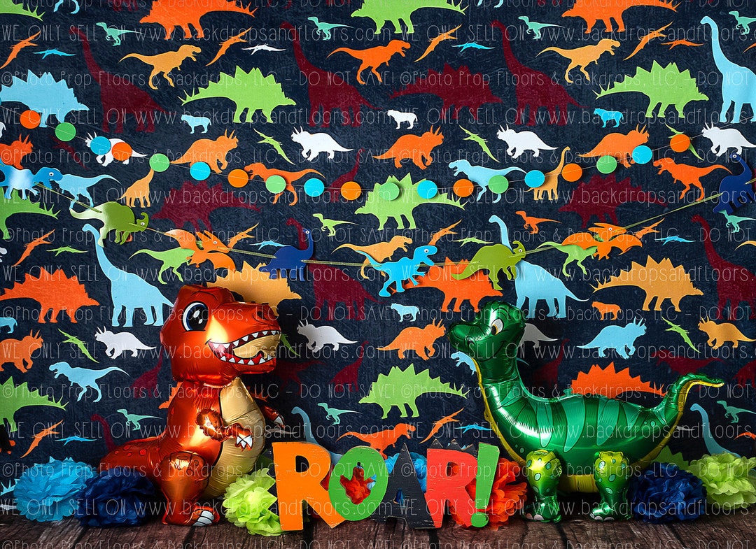Dinosaur Photography Backdrop T Rex, Jungle, Stegosaurus, Jurassic ...