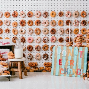 Donut Birthday Photography Backdrop Donuts Milk, Donut Change, Birthday ...