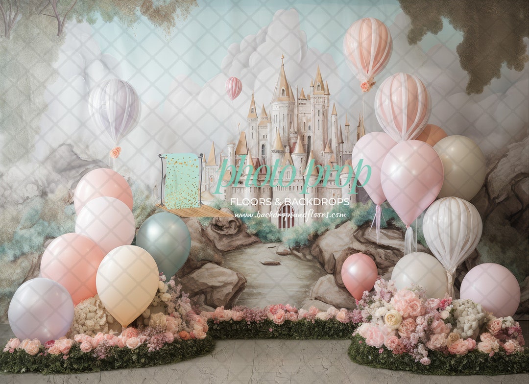 Surreal Castle Photography Backdrop - Pastel, Princess, Prince, Pink ...