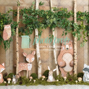 Forest Woodland Creatures Photography Backdrop - Wild One, Thing, Trees ...