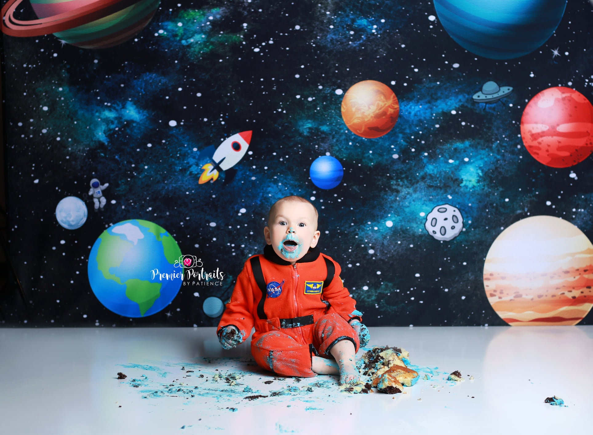 Outer Space Photography Backdrop Astronaut Galaxies | Etsy