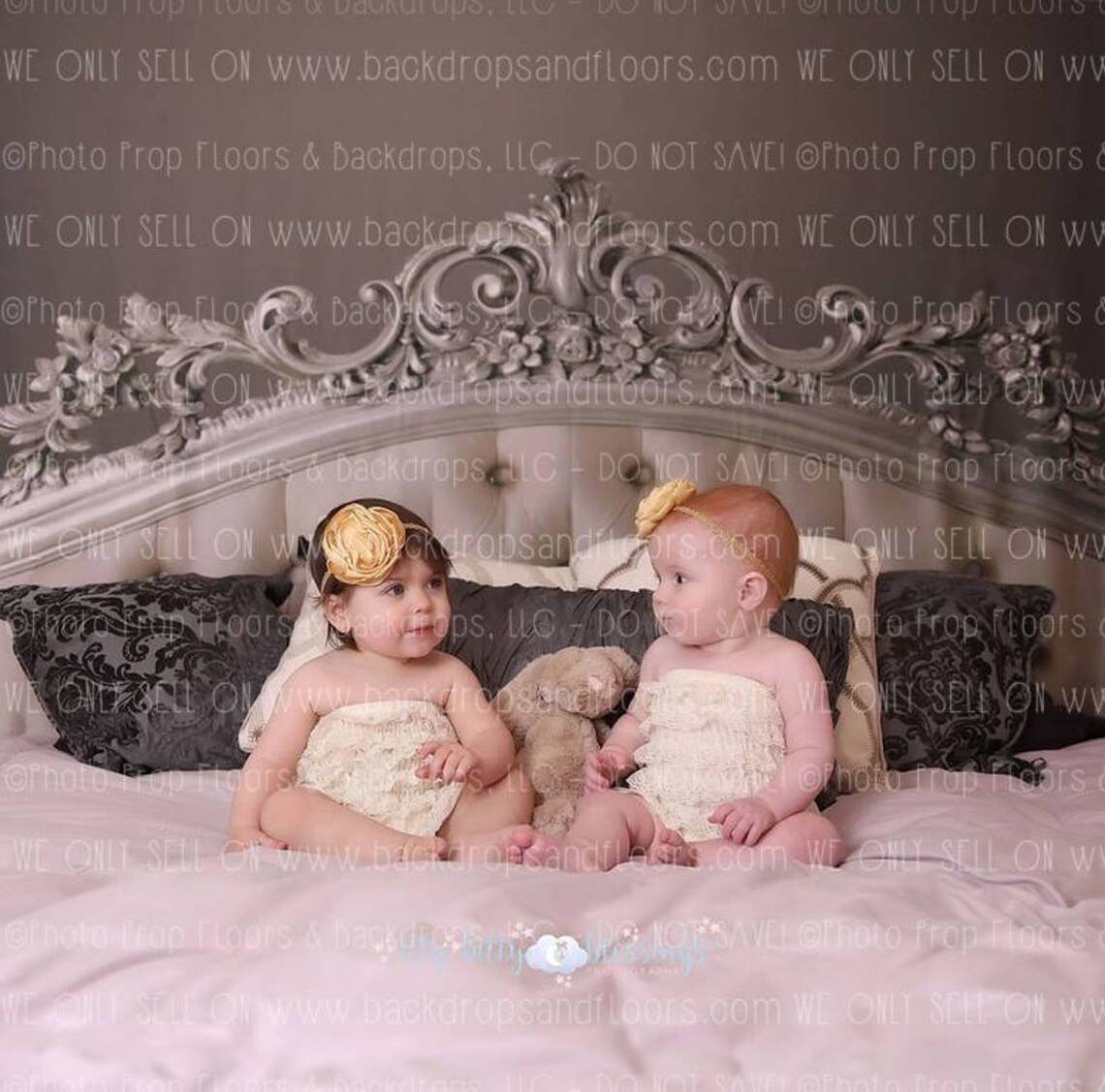 Tufted Headboard Photography Backdrop Chandelier Bed | Etsy