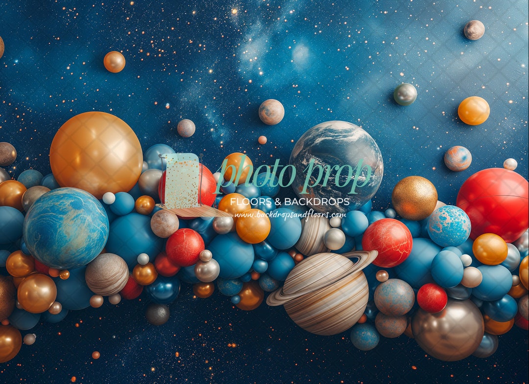 Surreal Planets Solar System Balloons Photography Backdrop - Solar ...