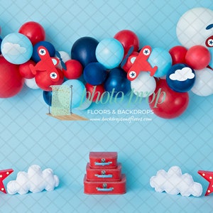 Time Flies Photography Backdrop - World Traveler, Airplane, Aviator ...