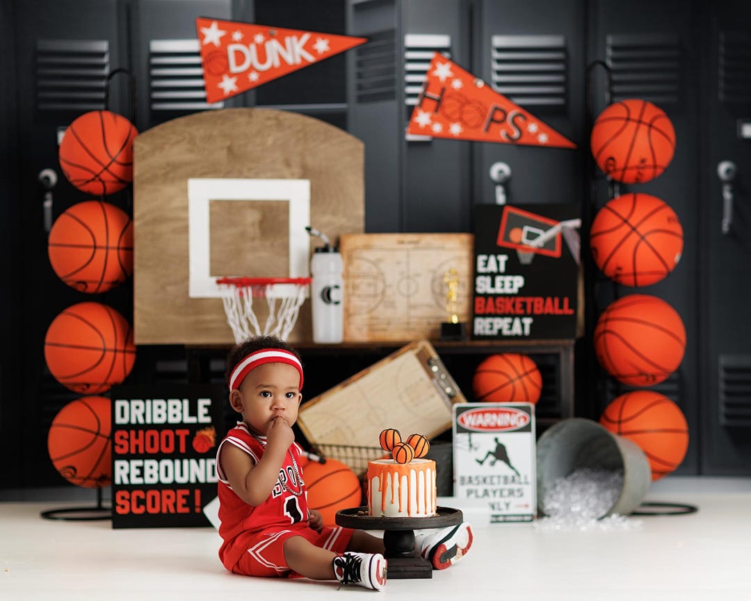 Basketball Photography Backdrop Chalkboard Drawing, 3 Pointer, Net ...
