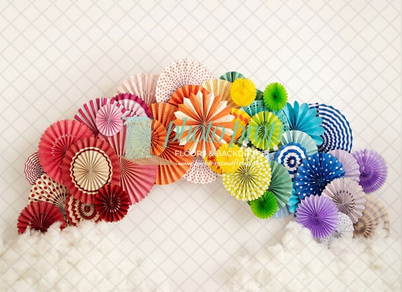 Rainbow Pin Wheel Photography Backdrop Pinwheel Arch Cake | Etsy