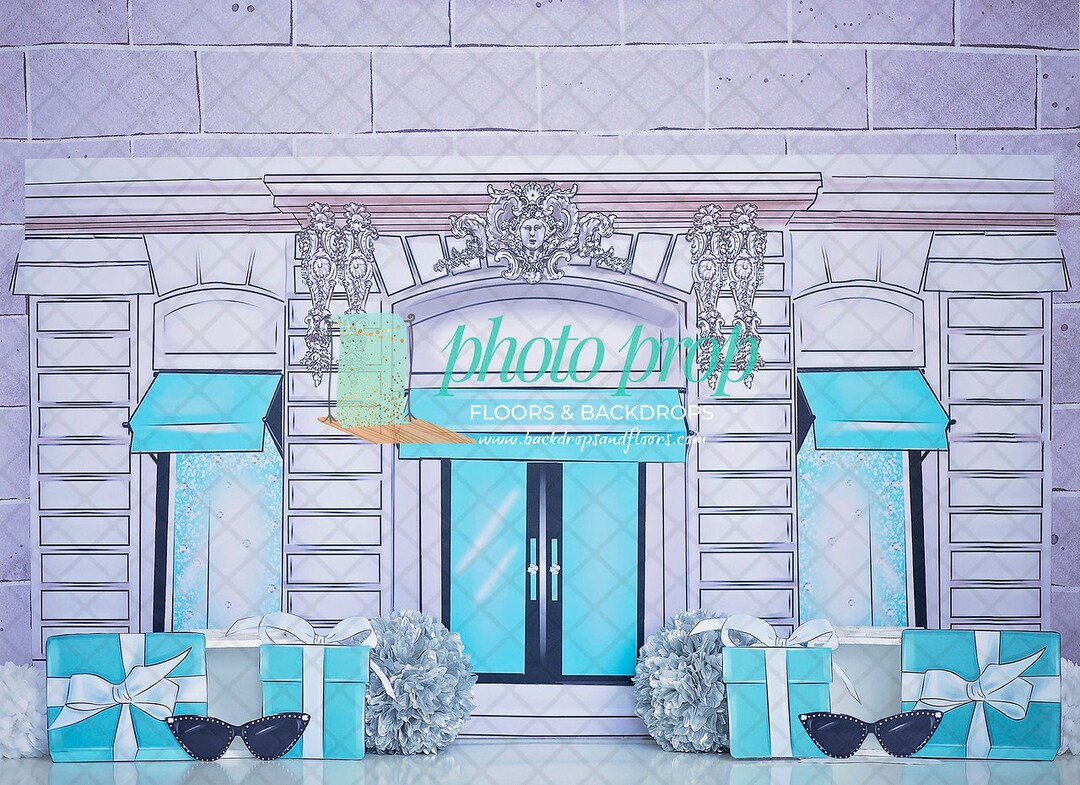 Upscale Storefront Jewelry Boutique Photography Backdrop Fifth Ave City ...