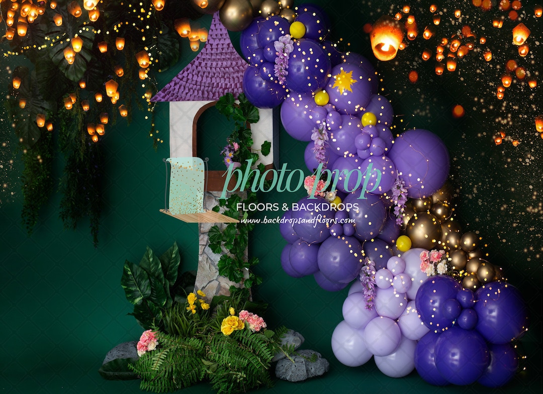 Enchanted Tower Lantern Photography Backdrop Glowing Lights Fairy Tale ...