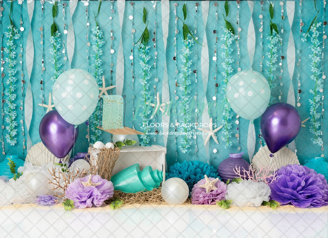 Mermaid Photography Backdrop - the Sea, Trident, Beach, Starfish ...