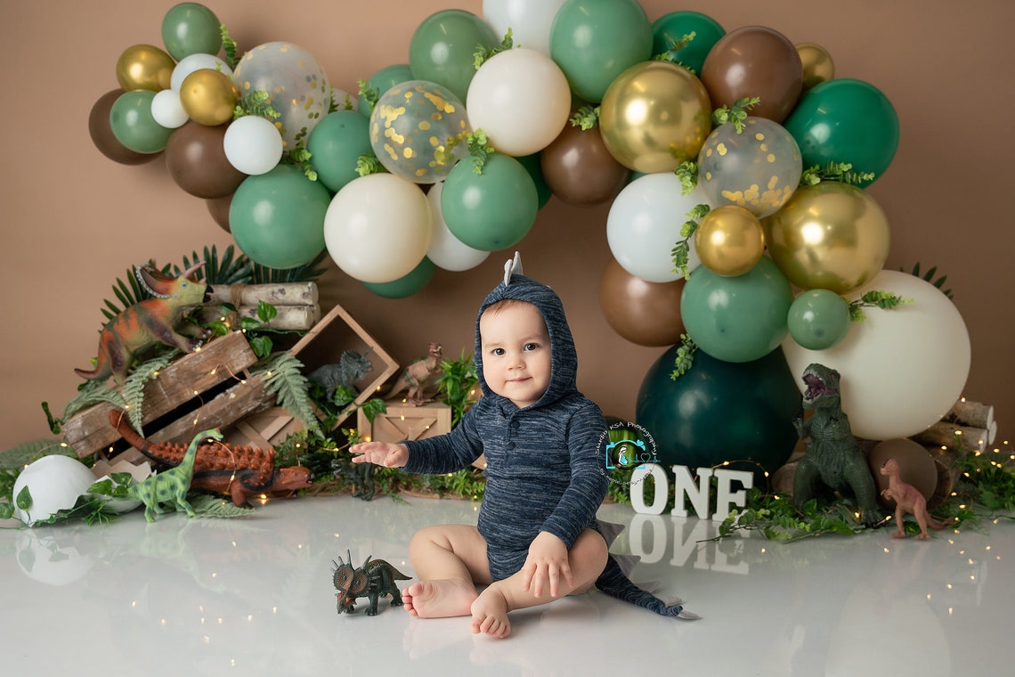 Dinosaur Balloon Arch Photography Backdrop T Rex Jungle | Etsy
