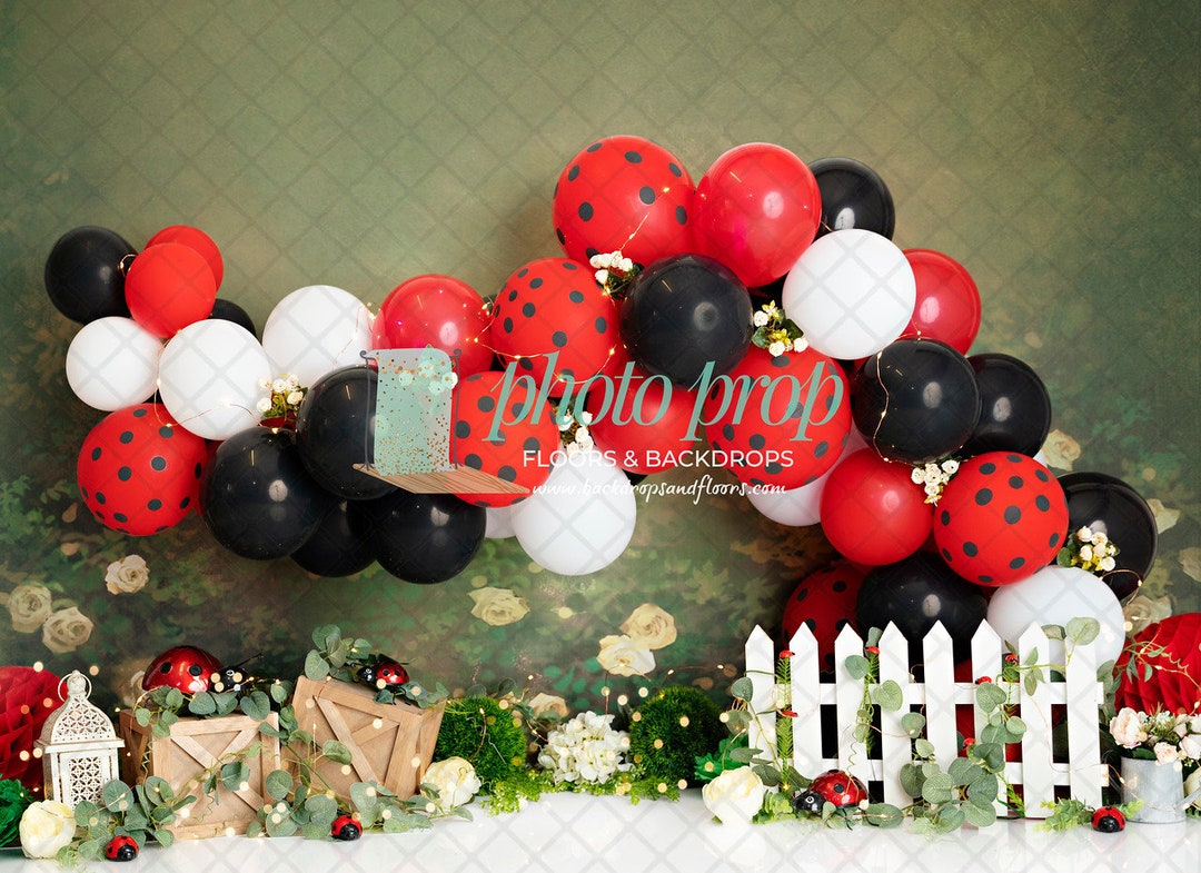 Ladybug Garden Balloon Arch Photography Backdrop - Garland, Spring ...