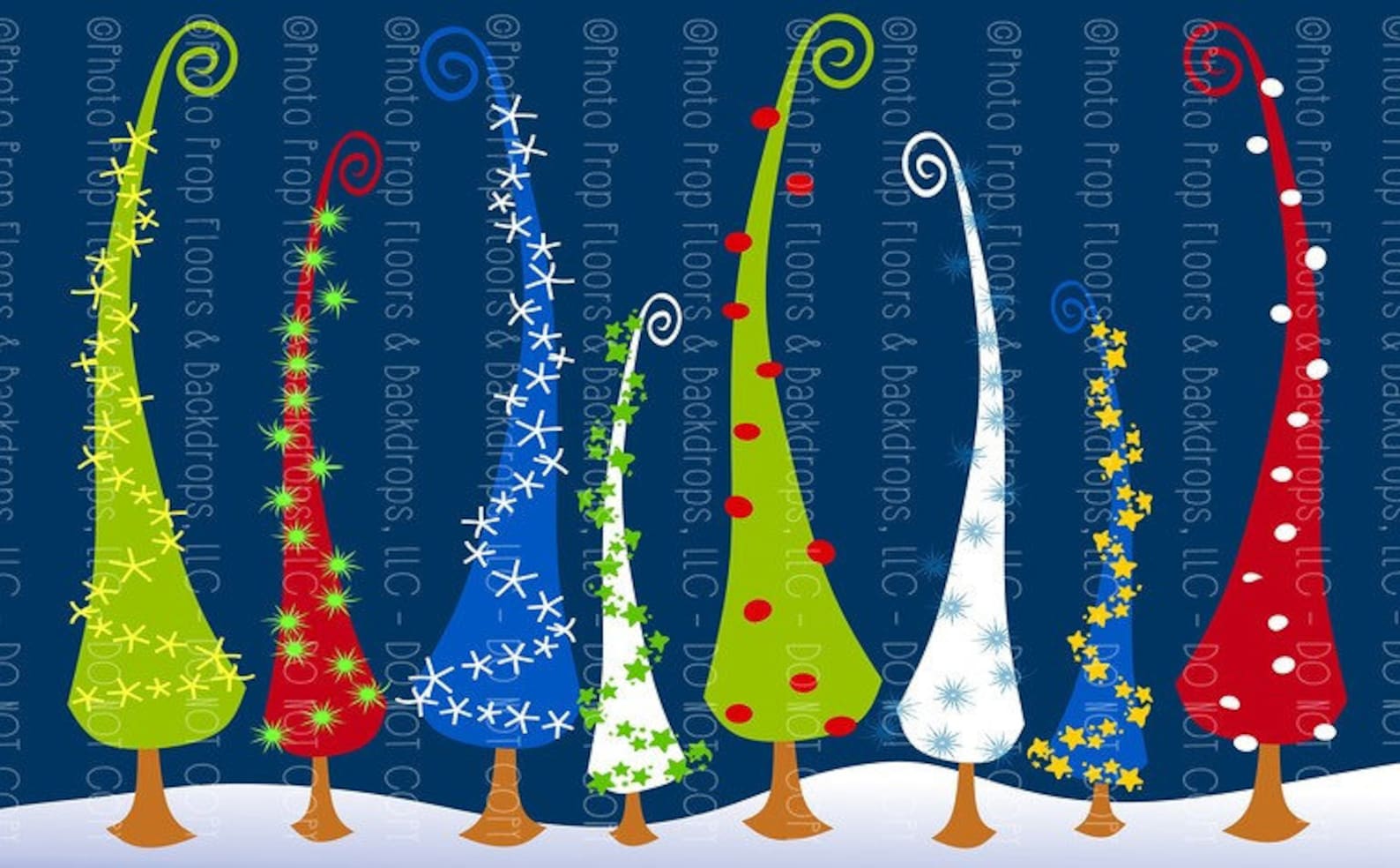 Curved Tree Tilted Tree Christmas Trees Photography Backdrop - Etsy