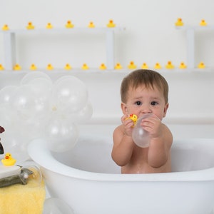 Rubber Ducky Bath Time Photography Backdrop - Bathroom, Cake Smash ...
