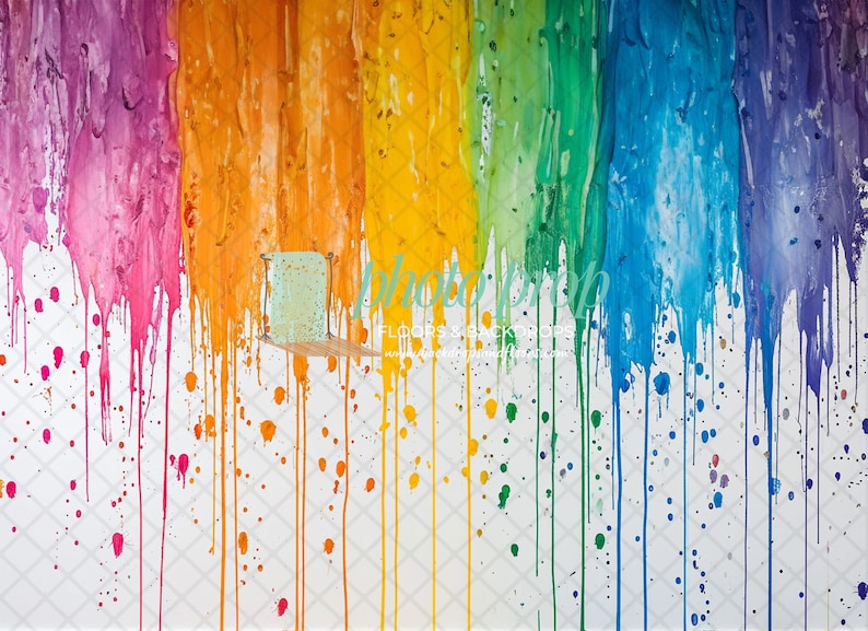 Dripping Paint Photography Backdrop, Splatter Painting, Colorful ...